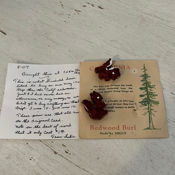 niblick | Jewelry | Vintage Redwood Burl By Niblick California Pins ...